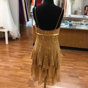 Hannah S | Dresses | Gold Prom Dress With Sequins And Rhinestones ...